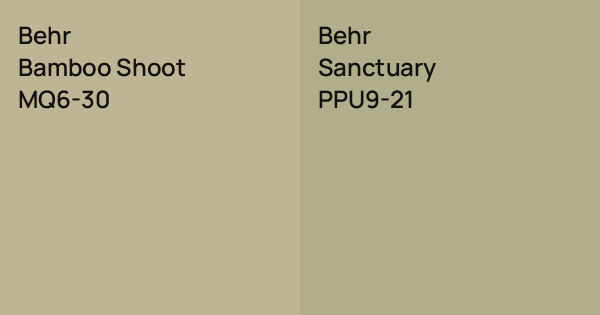 Behr Bamboo Shoot vs. Behr Sanctuary comparison