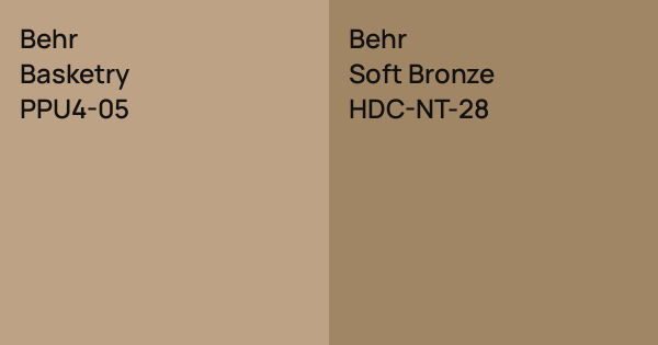 Behr Basketry vs. Behr Soft Bronze comparison