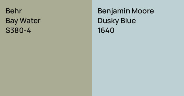 Behr Bay Water vs. Benjamin Moore Dusky Blue comparison