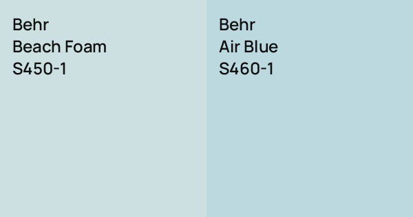 Behr Beach Foam vs. Behr Air Blue comparison