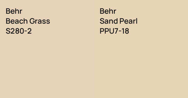 Behr Beach Grass vs. Behr Sand Pearl comparison
