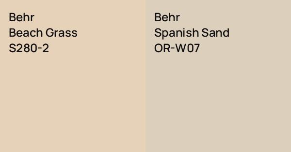 Behr Beach Grass vs. Behr Spanish Sand comparison