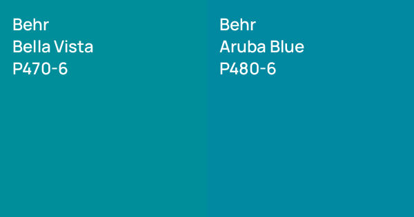 Behr Bella Vista vs. Behr Aruba Blue comparison