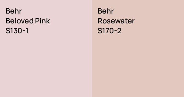 Behr Beloved Pink vs. Behr Rosewater comparison