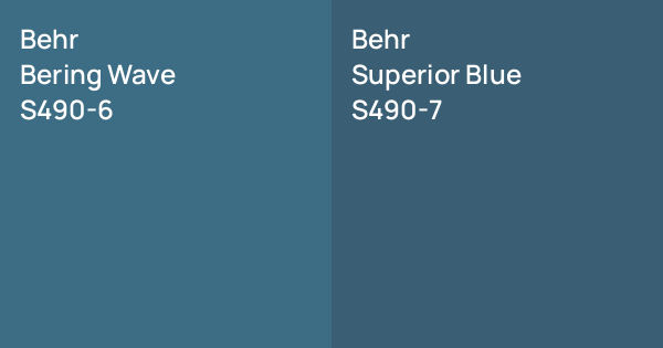 Behr Bering Wave vs. Behr Superior Blue comparison