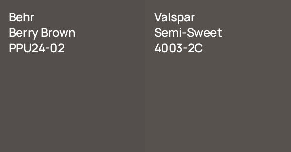 Behr Berry Brown vs. Valspar Semi-Sweet comparison