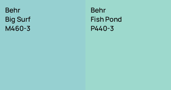 Behr Big Surf vs. Behr Fish Pond comparison