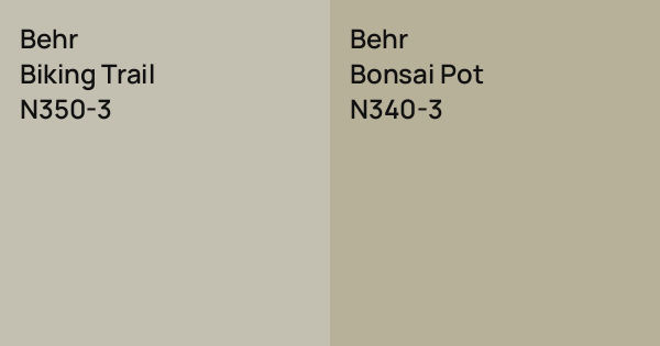 Behr Biking Trail vs. Behr Bonsai Pot comparison