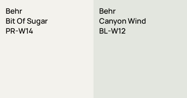 Behr Bit Of Sugar vs. Behr Canyon Wind comparison