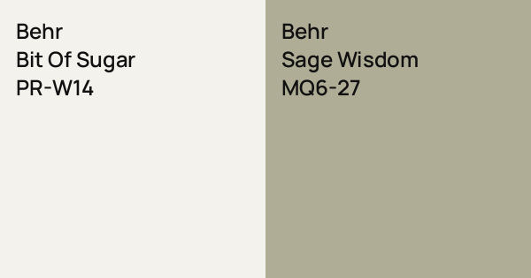 Behr Bit Of Sugar vs. Behr Sage Wisdom comparison