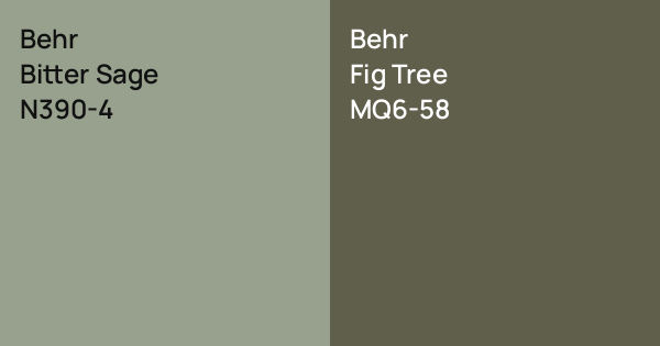 Behr Bitter Sage vs. Behr Fig Tree comparison