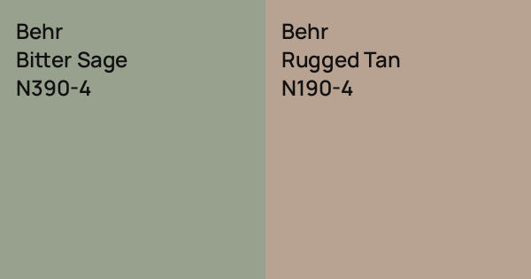 Behr Bitter Sage vs. Behr Rugged Tan comparison