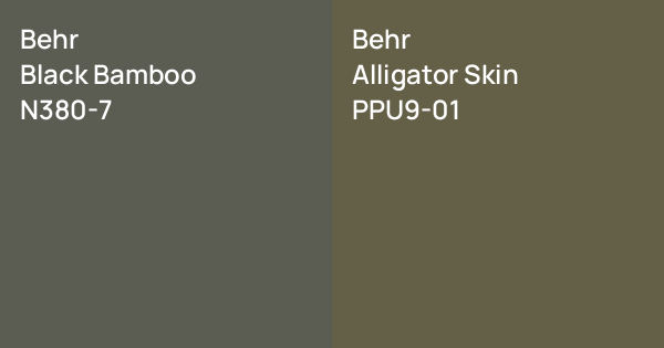 Behr Black Bamboo vs. Behr Alligator Skin comparison