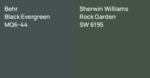 Behr Black Evergreen vs. Sherwin Williams Rock Garden comparison