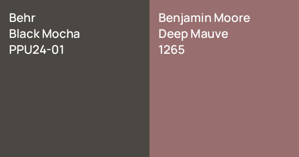 Behr Black Mocha vs. Benjamin Moore Deep Mauve comparison