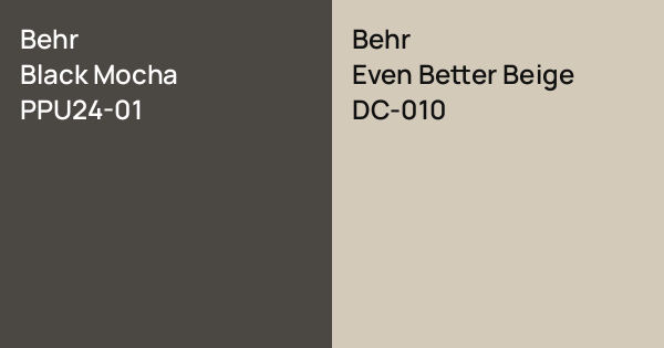 Behr Black Mocha vs. Behr Even Better Beige comparison