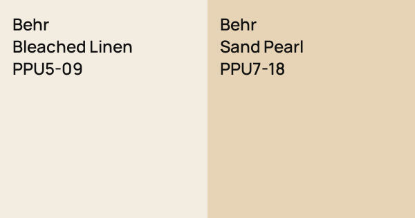 Behr Bleached Linen vs. Behr Sand Pearl comparison