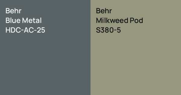 Behr Blue Metal vs. Behr Milkweed Pod comparison