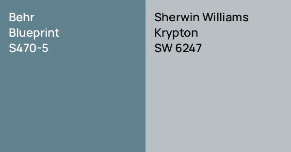 Behr Blueprint vs. Sherwin Williams Krypton comparison