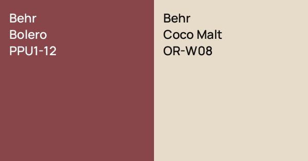 Behr Bolero vs. Behr Coco Malt comparison