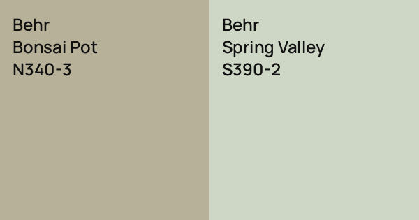 Behr Bonsai Pot vs. Behr Spring Valley comparison