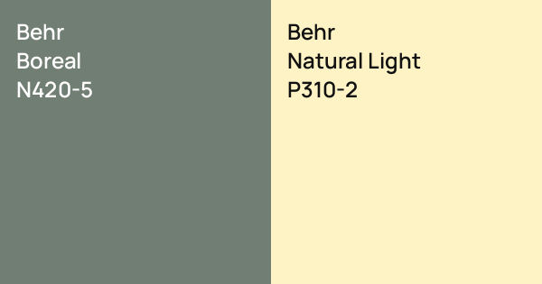 Behr Boreal vs. Behr Natural Light comparison