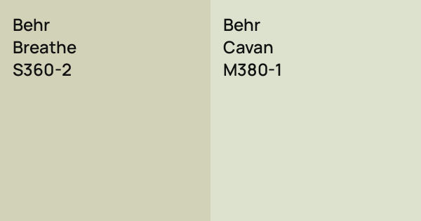 Behr Breathe vs. Behr Cavan comparison