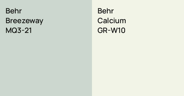 Behr Breezeway vs. Behr Calcium comparison