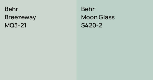 Behr Breezeway vs. Behr Moon Glass comparison