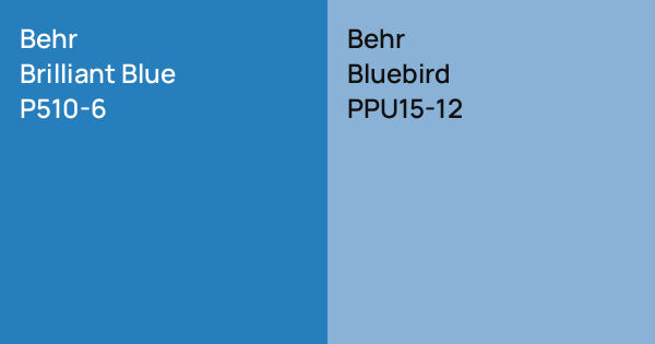 Behr Brilliant Blue vs. Behr Bluebird comparison
