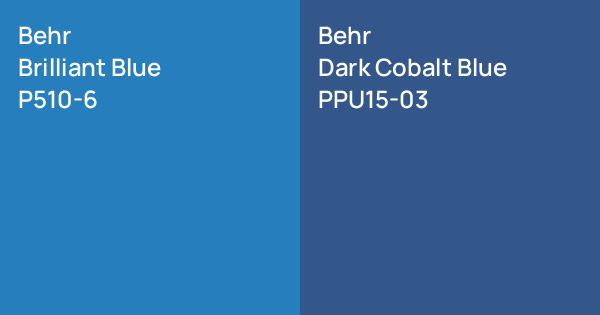 Behr Brilliant Blue vs. Behr Dark Cobalt Blue comparison