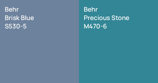 Behr Brisk Blue vs. Behr Precious Stone comparison
