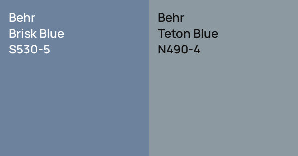 Behr Brisk Blue vs. Behr Teton Blue comparison