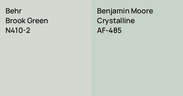 Behr Brook Green vs. Benjamin Moore Crystalline comparison