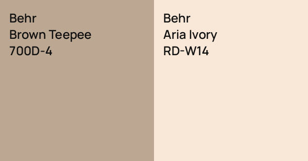 Behr Brown Teepee vs. Behr Aria Ivory comparison