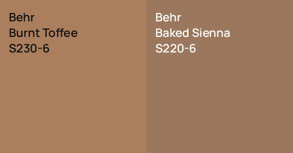 Behr Burnt Toffee vs. Behr Baked Sienna comparison