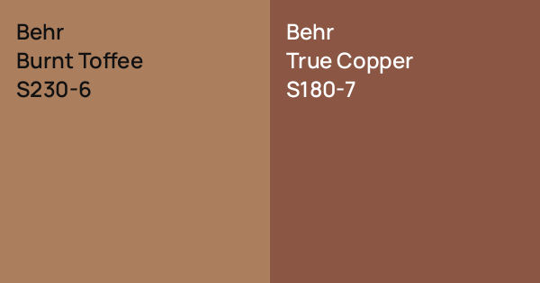 Behr Burnt Toffee vs. Behr True Copper comparison