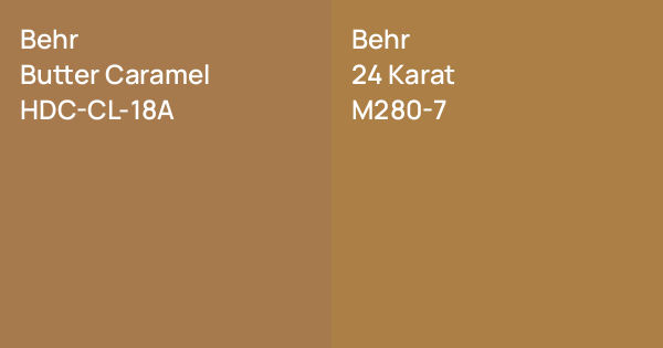 Behr Butter Caramel vs. Behr 24 Karat comparison