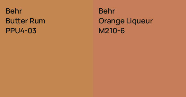 Behr Butter Rum vs. Behr Orange Liqueur comparison