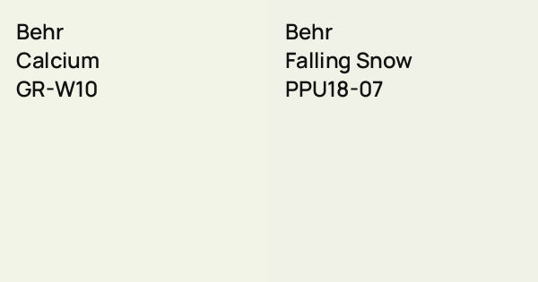 Behr Calcium vs. Behr Falling Snow comparison