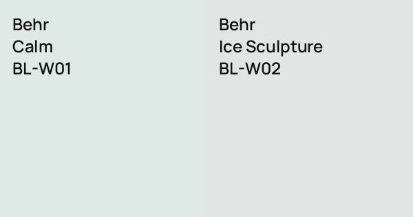 Behr Calm vs. Behr Ice Sculpture comparison