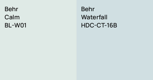 Behr Calm vs. Behr Waterfall comparison