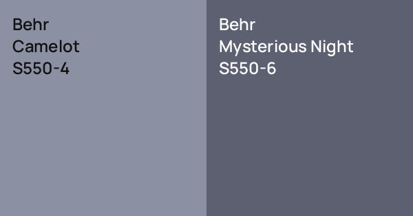 Behr Camelot vs. Behr Mysterious Night comparison