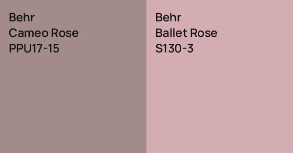Behr Cameo Rose vs. Behr Ballet Rose comparison