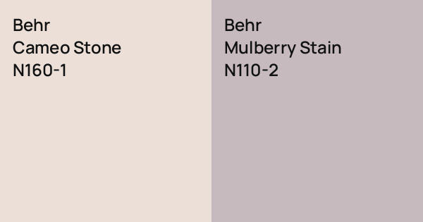 Behr Cameo Stone vs. Behr Mulberry Stain comparison