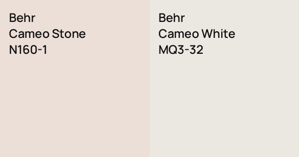 Behr Cameo Stone vs. Behr Cameo White comparison
