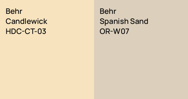 Behr Candlewick vs. Behr Spanish Sand comparison