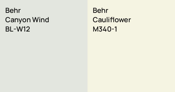 Behr Canyon Wind vs. Behr Cauliflower comparison