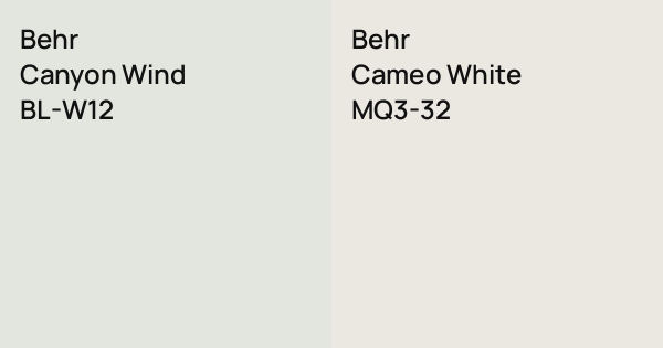 Behr Canyon Wind vs. Behr Cameo White comparison