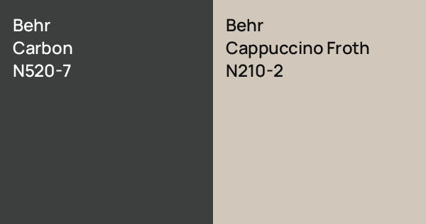 Behr Carbon vs. Behr Cappuccino Froth comparison